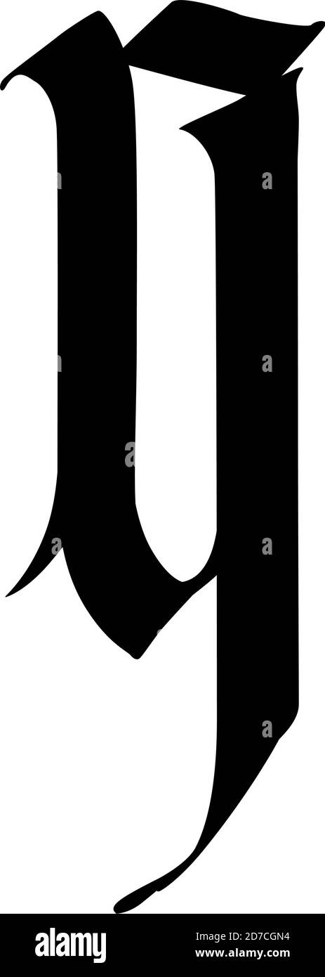 Letter Q, in the Gothic style. Vector. Alphabet. The symbol is isolated ...