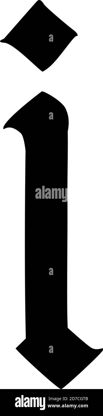 Letter i, in the Gothic style. Vector. Alphabet. The symbol is isolated ...