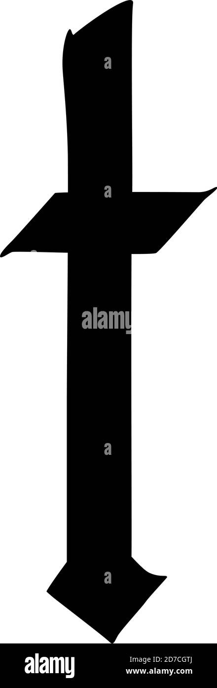 Letter t, in the Gothic style. Vector. Alphabet. The symbol is isolated ...