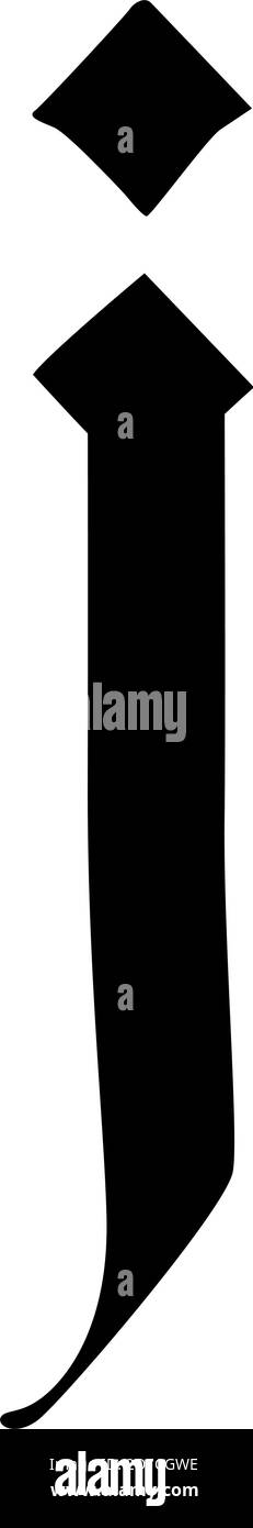 Letter j, in the Gothic style. Vector. Alphabet. The symbol is isolated ...