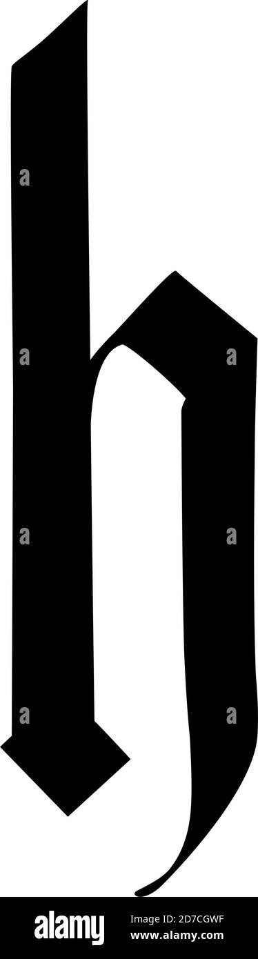 Letter h, in the Gothic style. Vector. Alphabet. The symbol is isolated ...