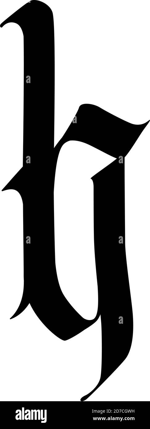 Letter h, in the Gothic style. Vector. Alphabet. The symbol is isolated ...
