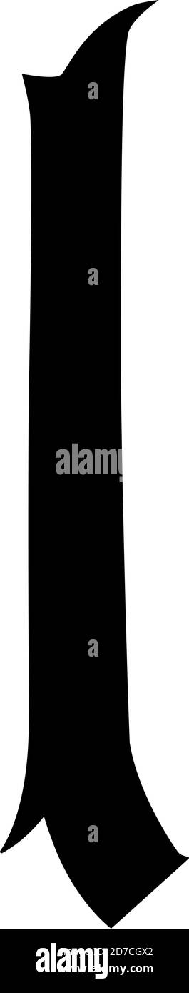 Letter l, in the Gothic style. Vector. Alphabet. The symbol is isolated ...