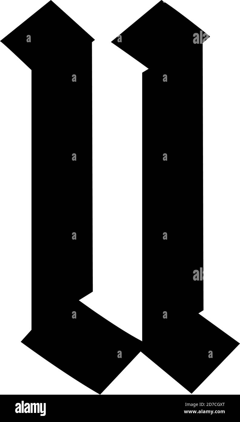 Letter u, in the Gothic style. Vector. Alphabet. The symbol is isolated ...