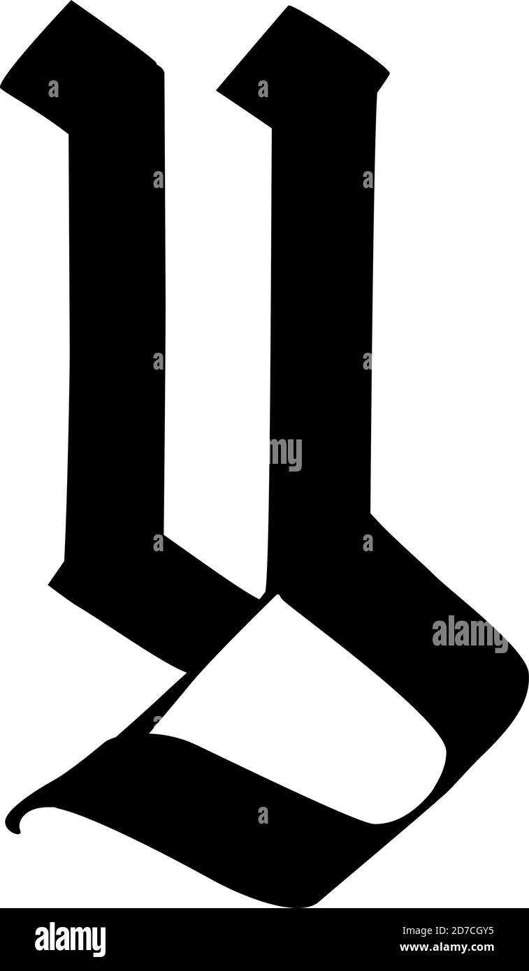 Letter y, in the Gothic style. Vector. Alphabet. The symbol is isolated ...