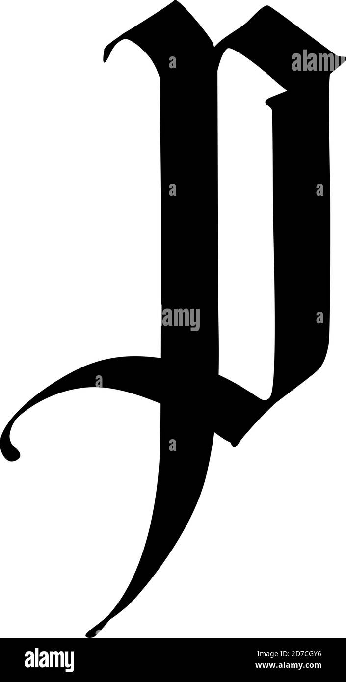 Letter P, in the Gothic style. Vector. Alphabet. The symbol is isolated ...
