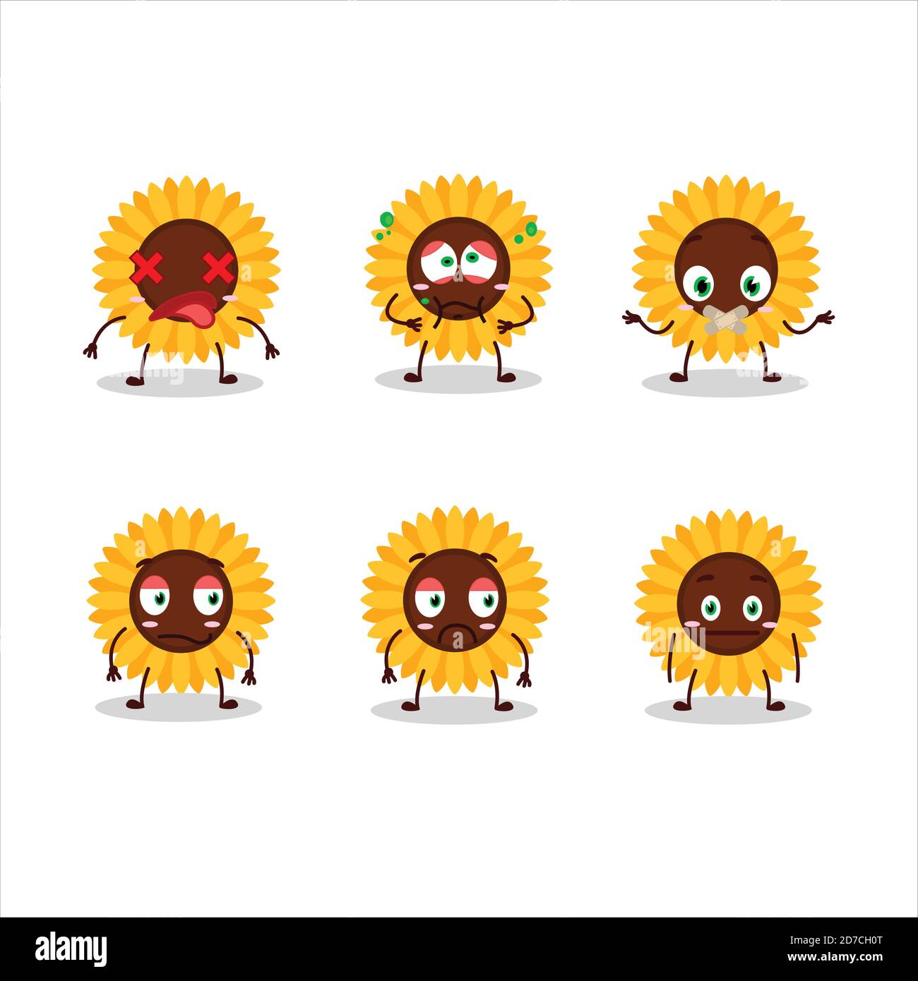 Sunflower cartoon in character with nope expression Stock Vector Image ...