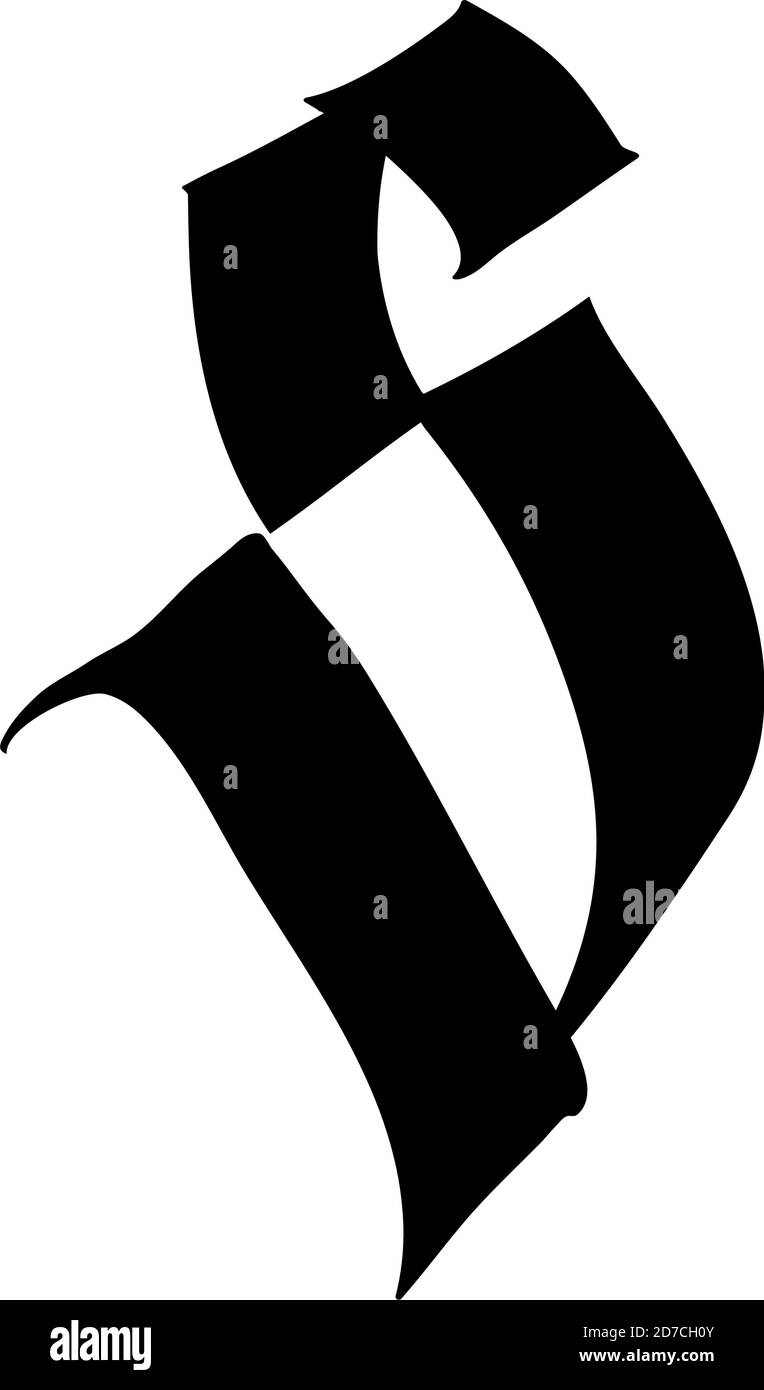 Letter R, in the Gothic style. Vector. Alphabet. The symbol is isolated ...