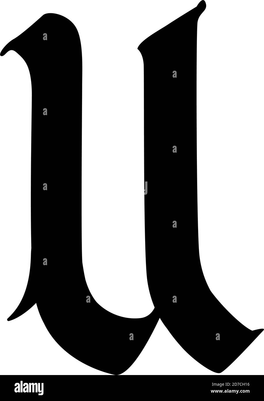 Letter u, in the Gothic style. Vector. Alphabet. The symbol is isolated ...