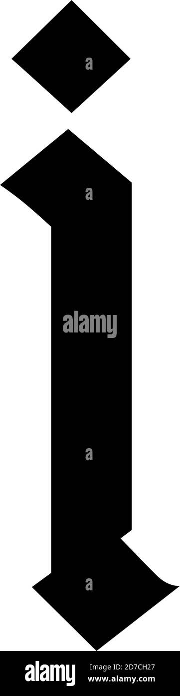 Letter i, in the Gothic style. Vector. Alphabet. The symbol is isolated ...