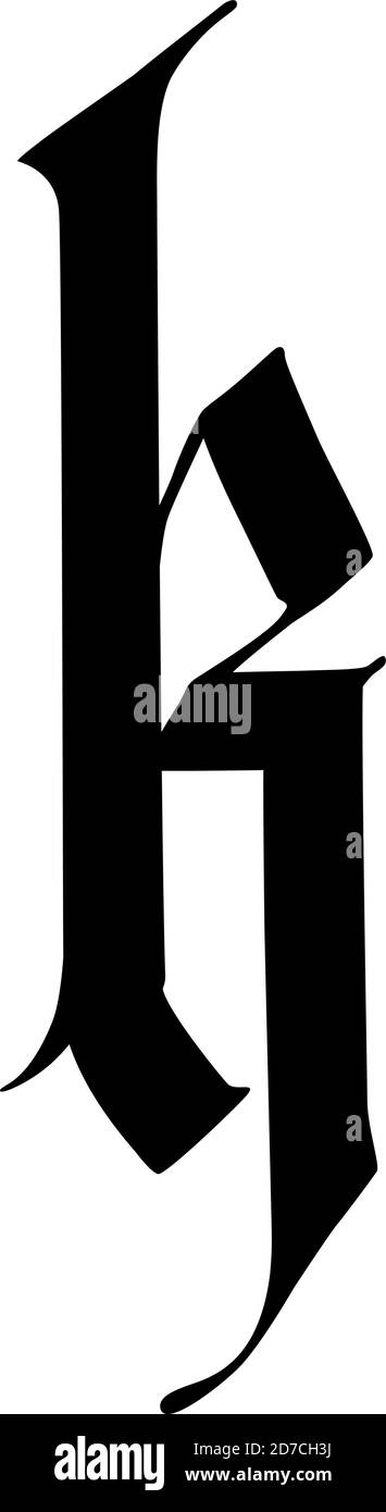 Letter K, in the Gothic style. Vector. Alphabet. The symbol is isolated ...