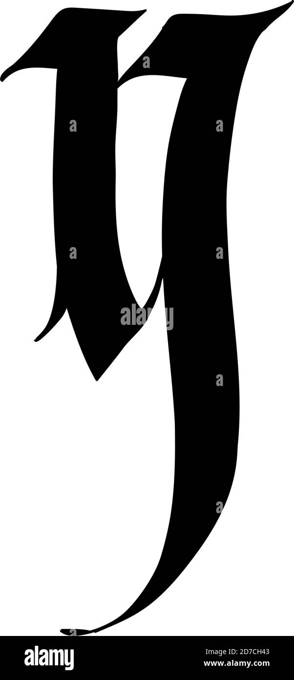 Letter Y, in the Gothic style. Vector. Alphabet. The symbol is isolated ...