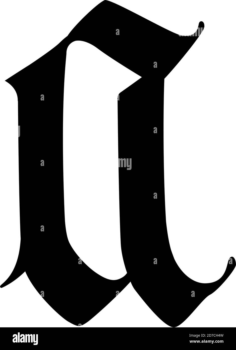 Letter A, in the Gothic style. Vector. Alphabet. The symbol is isolated ...