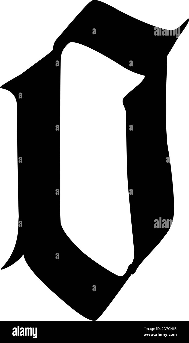 Letter o, in the Gothic style. Vector. Alphabet. The symbol is isolated ...