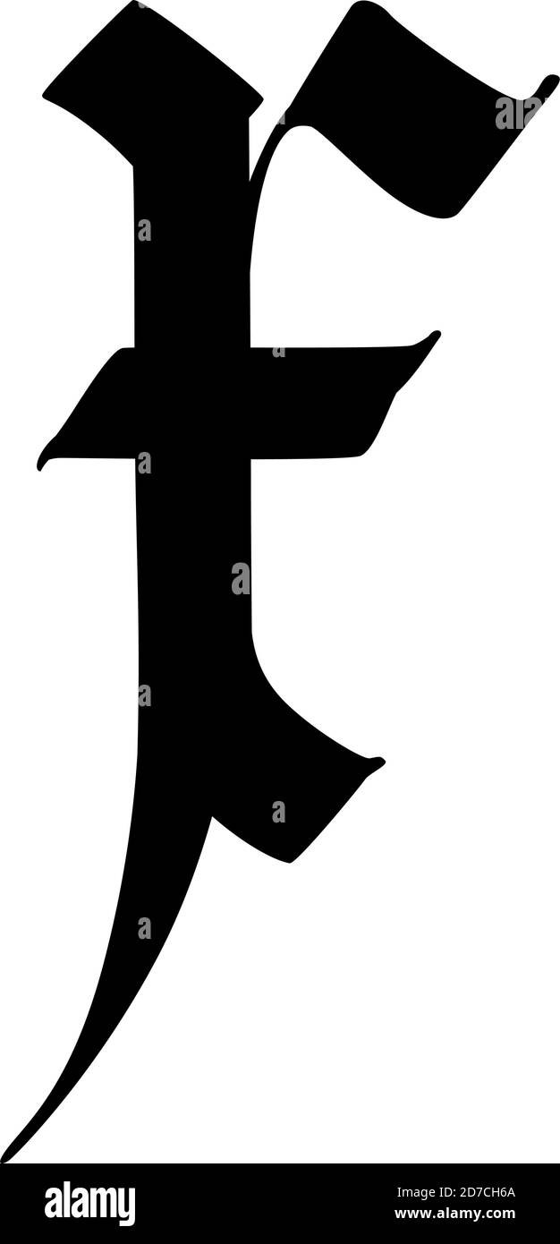 Letter x, in the Gothic style. Vector. Alphabet. The symbol is isolated ...