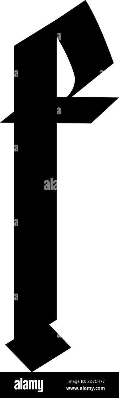 Letter f, in the Gothic style. Vector. Alphabet. The symbol is isolated ...