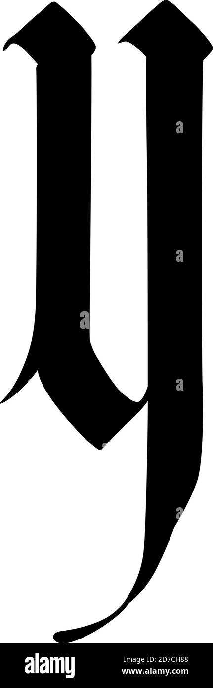 Letter Y, in the Gothic style. Vector. Alphabet. The symbol is isolated ...
