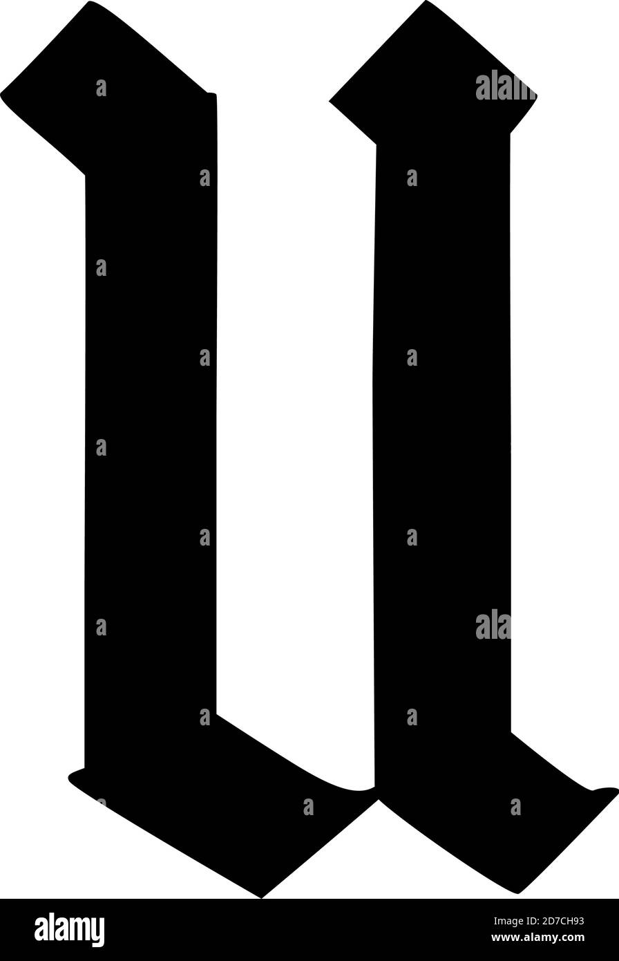 Letter u, in the Gothic style. Vector. Alphabet. The symbol is isolated ...