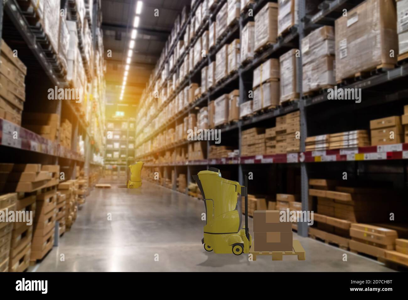 smart retail concept, robot service use for check the data of or Stores ...