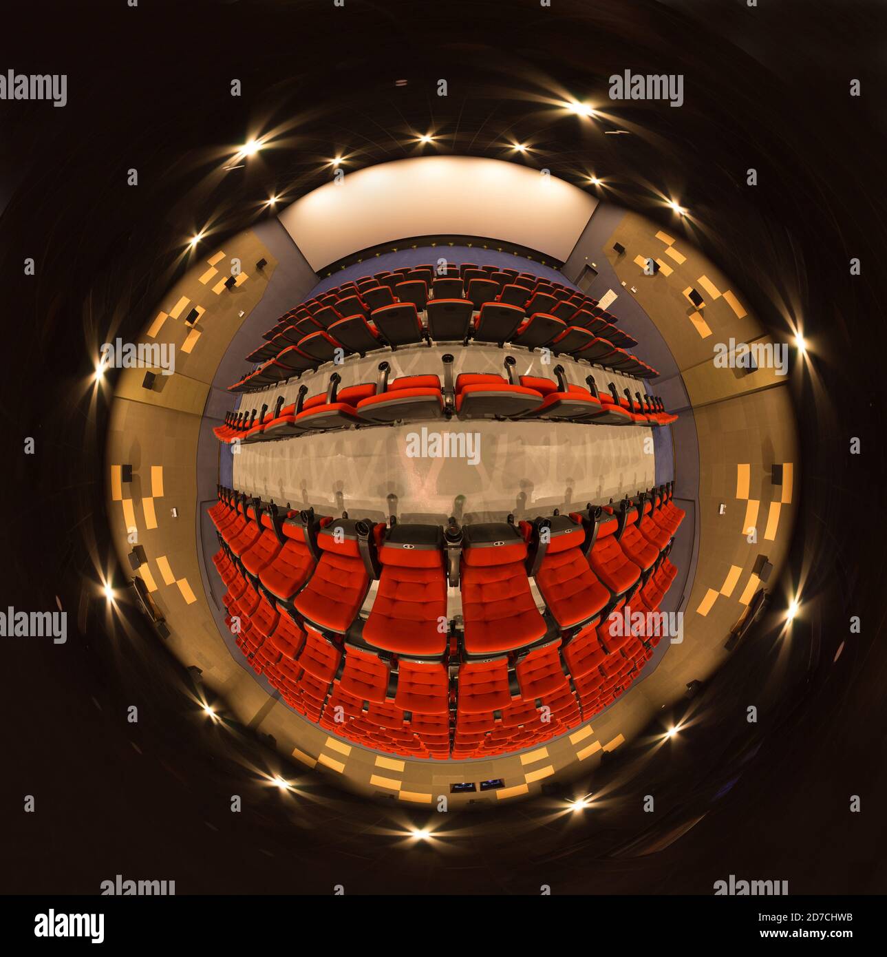 360 degrees cinema panorama little planet Stock Photo - Alamy