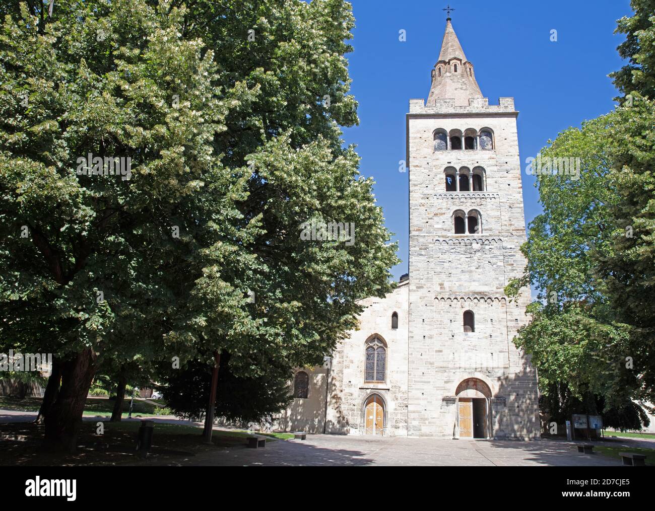 Sion, Switzerland on july 18, 2020; Orignal West Tower of the Cathedral ...