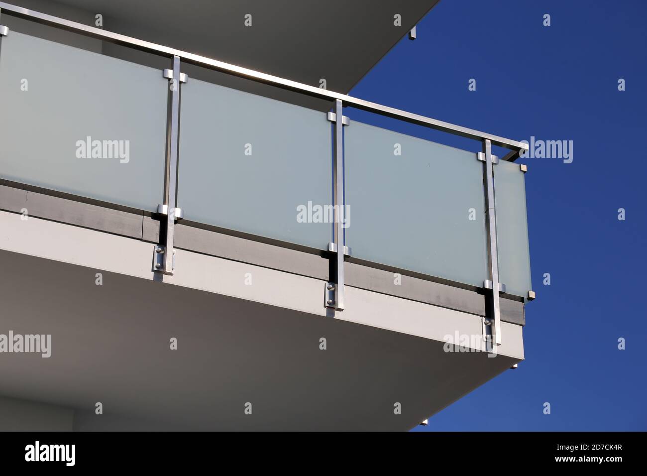 New modern glass balcony railing Stock Photo - Alamy