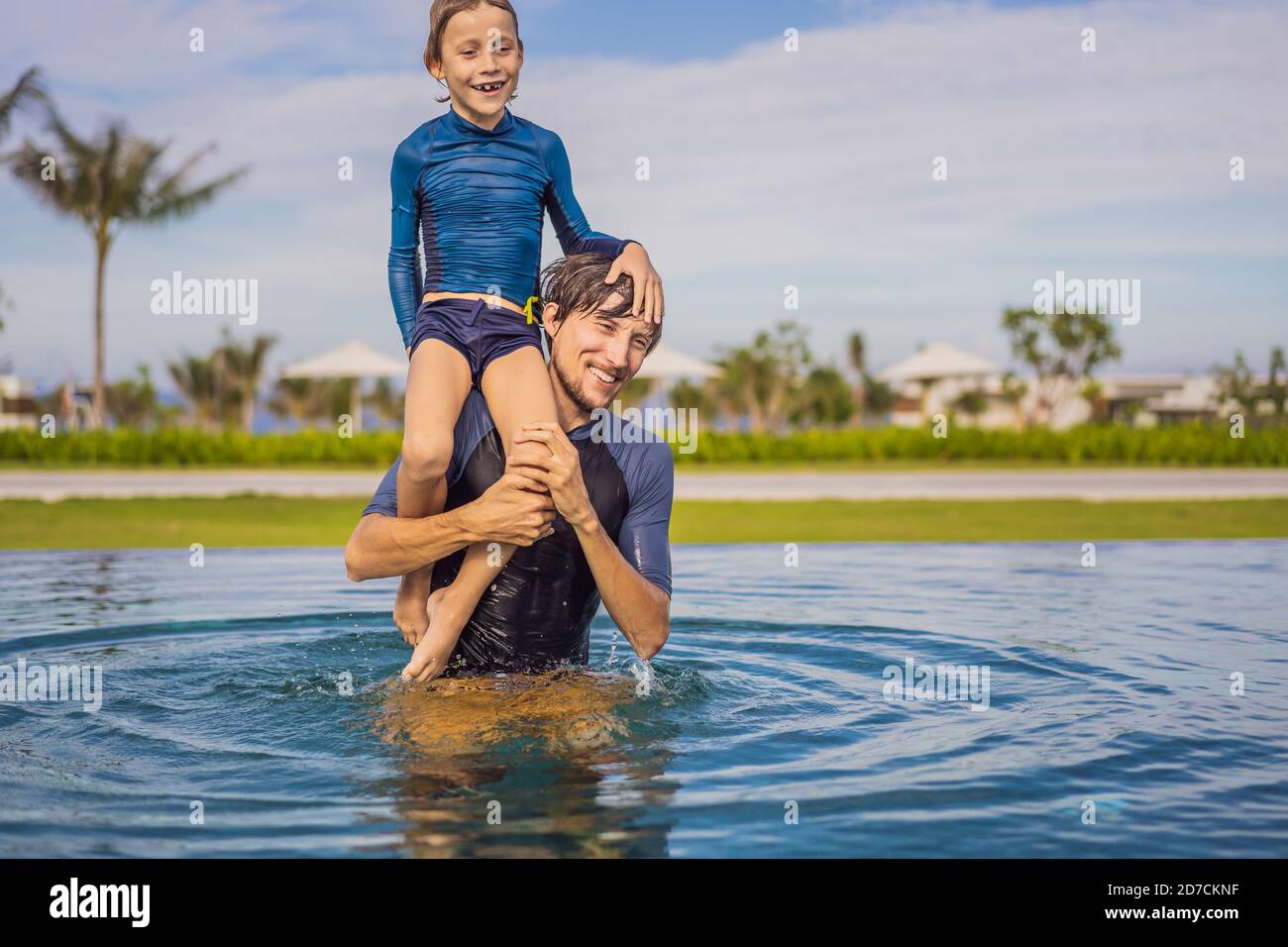Father Son Swimming Pool High Resolution Stock Photography and Images ...