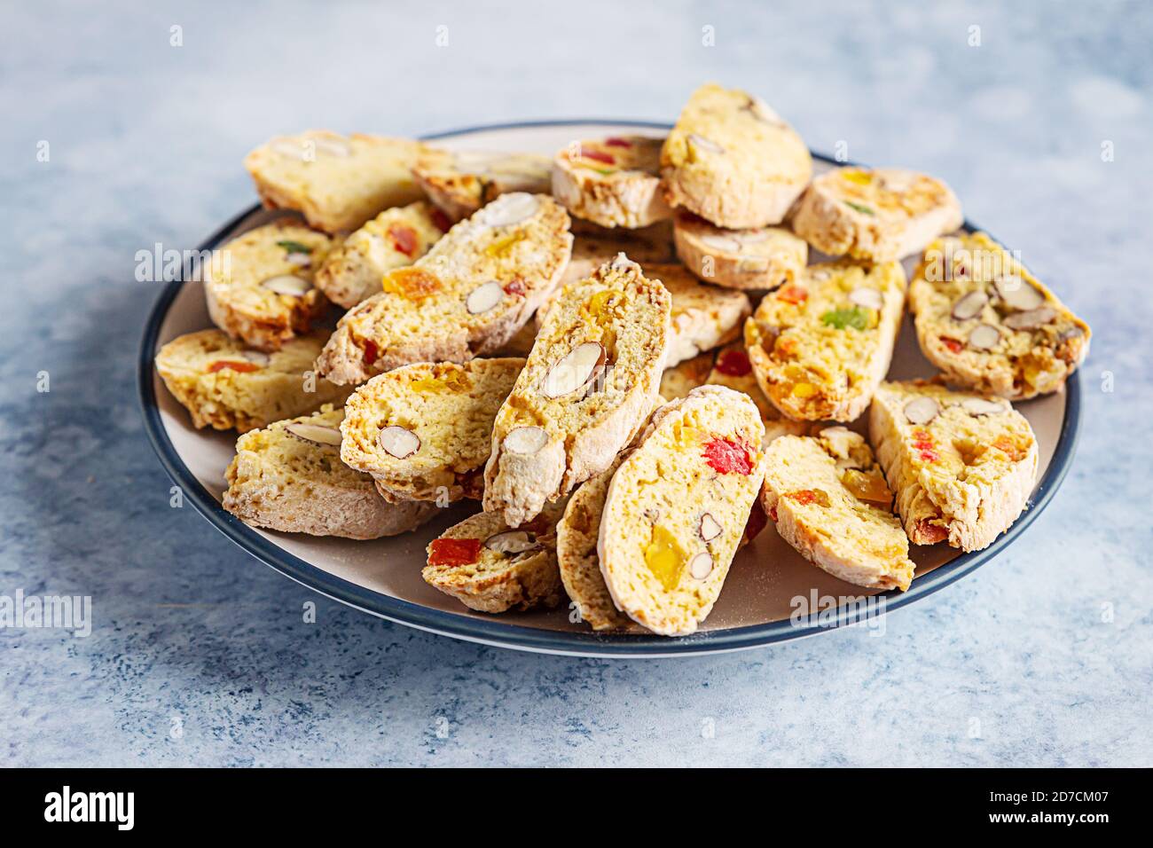 Traditional Italian cookies biscotti, cantucci or cantuccini with ...