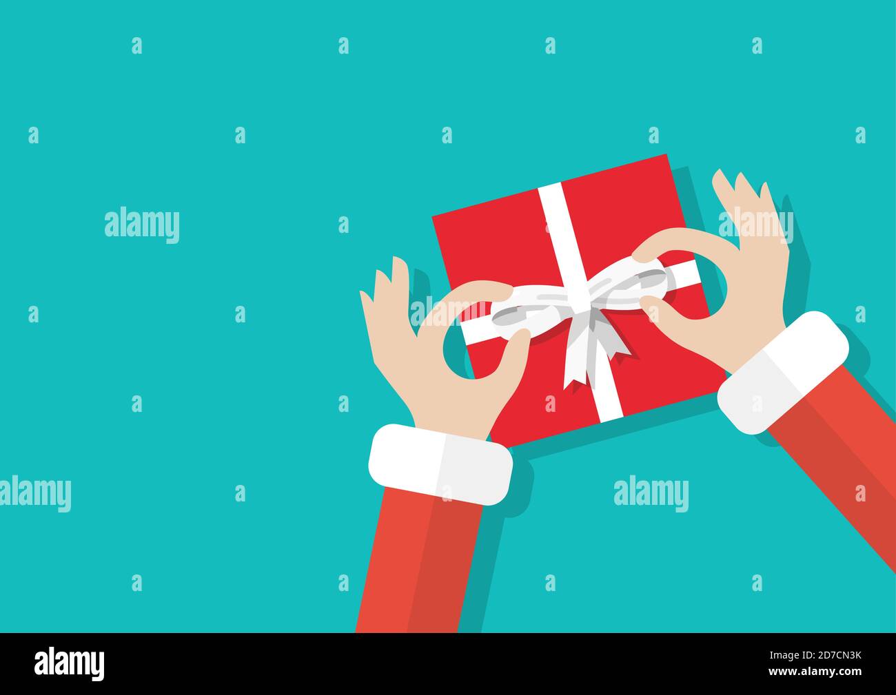 Christmas box gift tied Stock Vector Images - Alamy