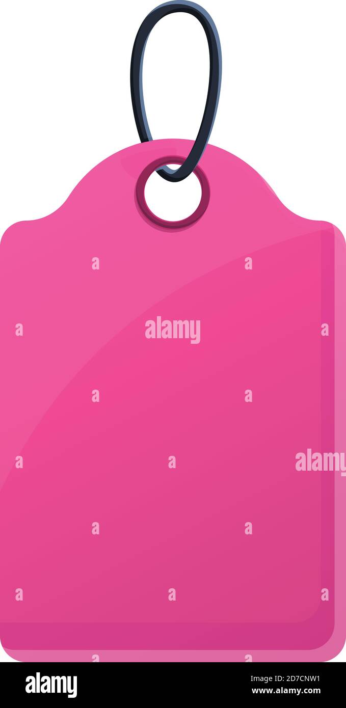 Pink cloth tag icon. Cartoon of pink cloth tag vector icon for web ...