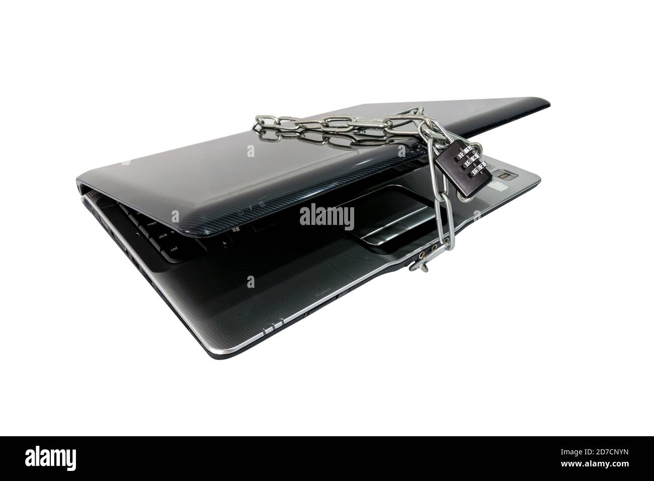 Laptop locked to desk Cut Out Stock Images & Pictures - Alamy