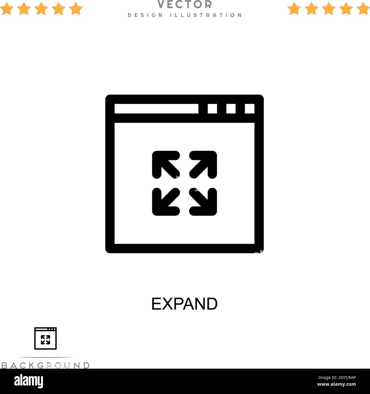 Expand icon. Simple element from digital disruption collection. Line ...