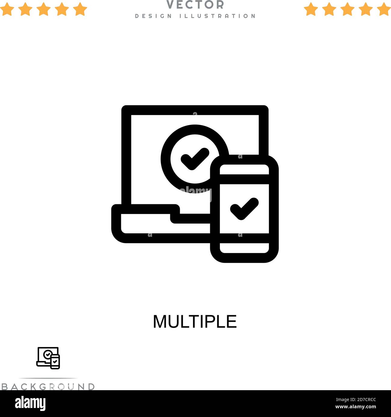 Multiple icon. Simple element from digital disruption collection. Line ...