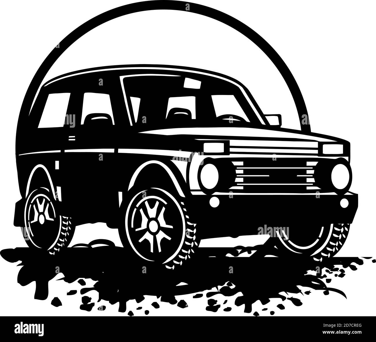 Off Road CAR - Truck 4x4 SUV - Off-road car and elements for tshirt and ...