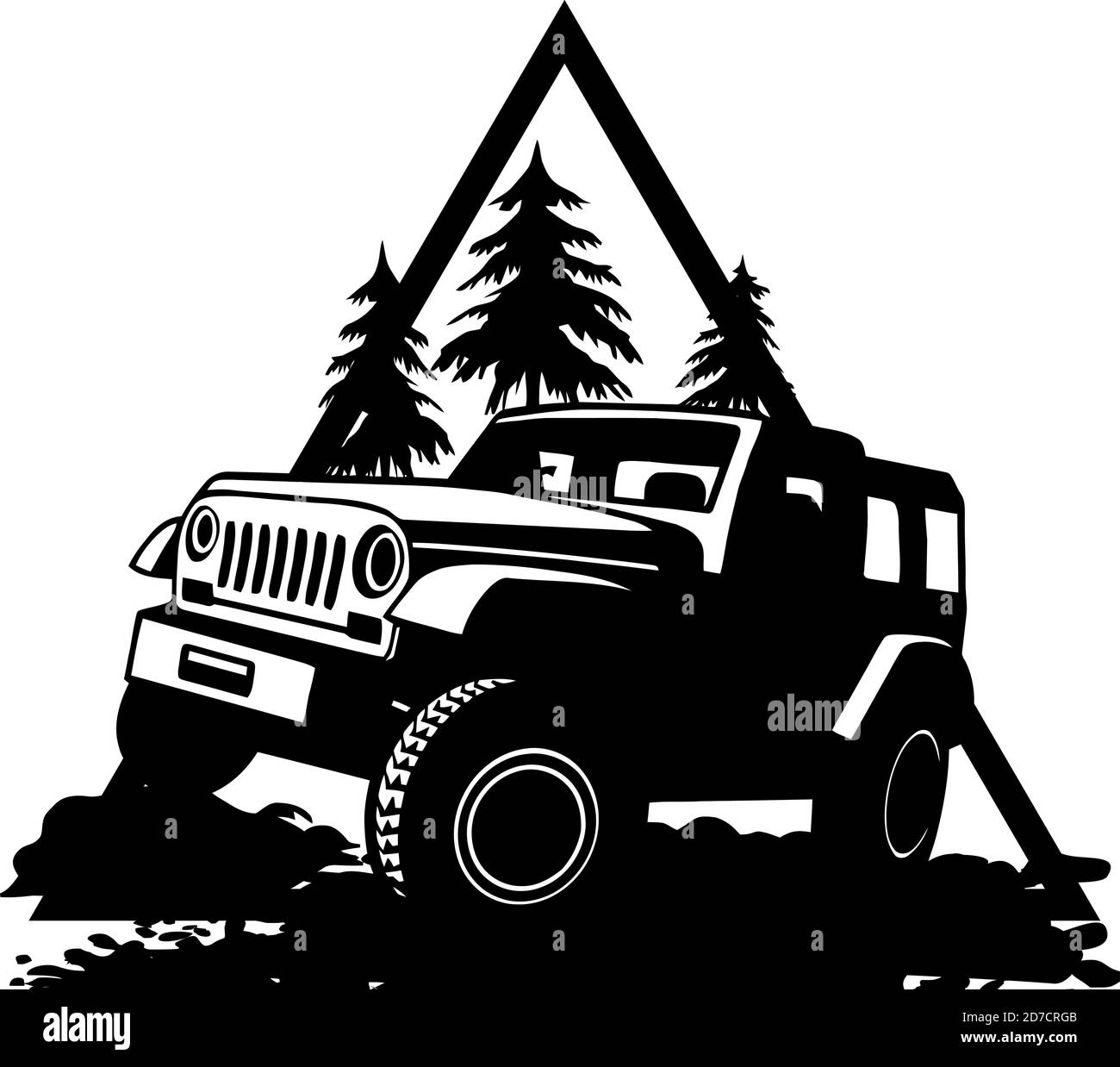 Off Road CAR - Truck 4x4 SUV - Off-road car and elements for tshirt and ...