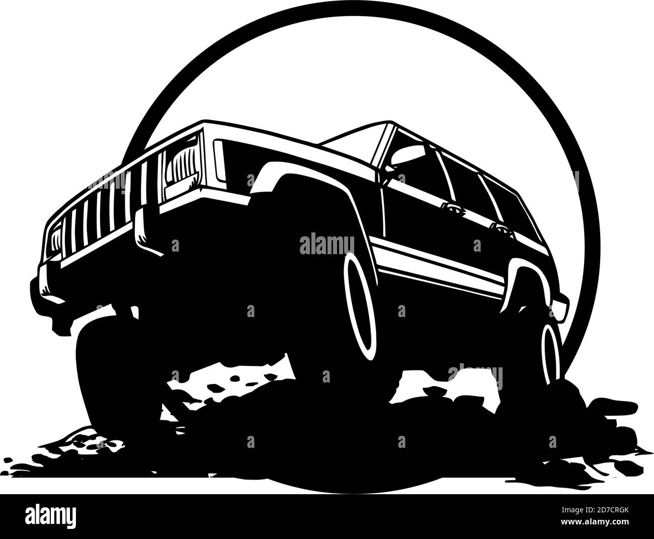 Off Road CAR - Truck 4x4 SUV - Off-road car and elements for tshirt and ...
