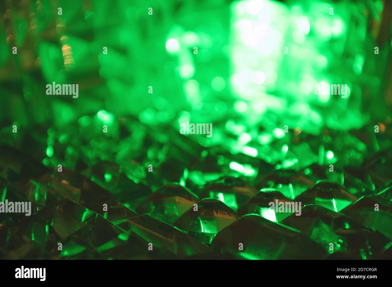 Close up of crystal facets in mysterious emerald green light Stock ...