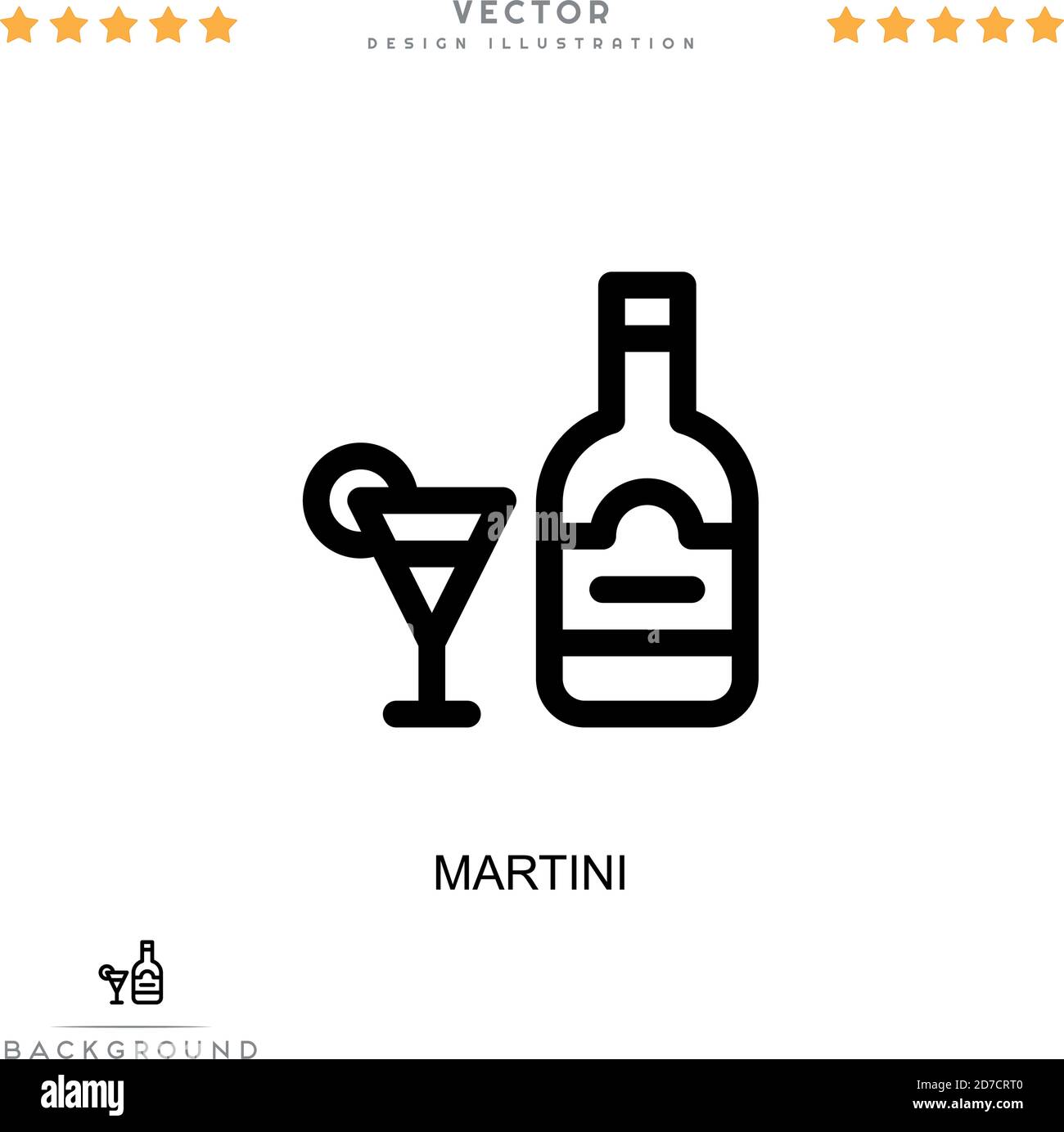 Martini icon. Simple element from digital disruption collection. Line ...