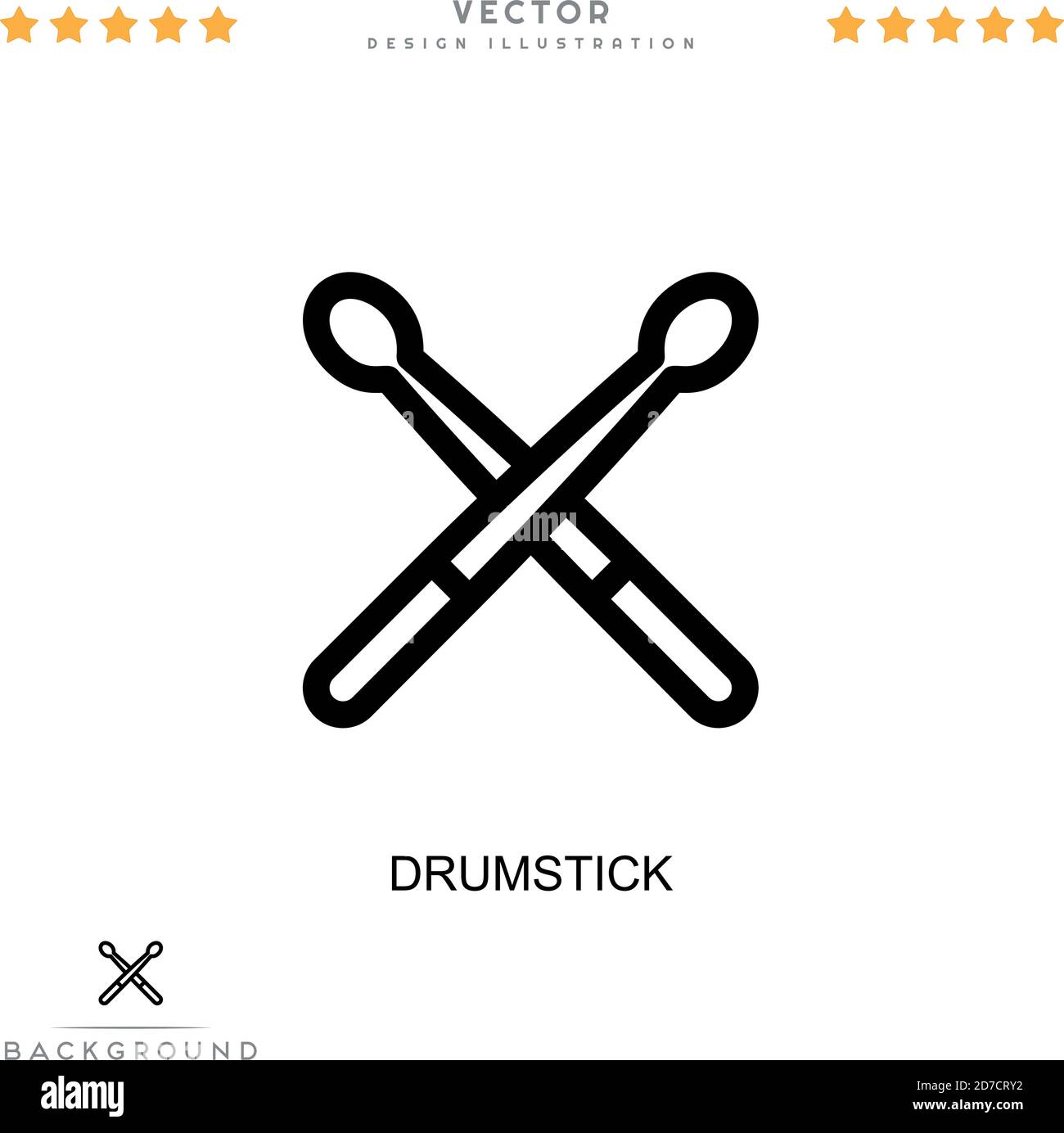 Drumstick icon. Simple element from digital disruption collection. Line ...