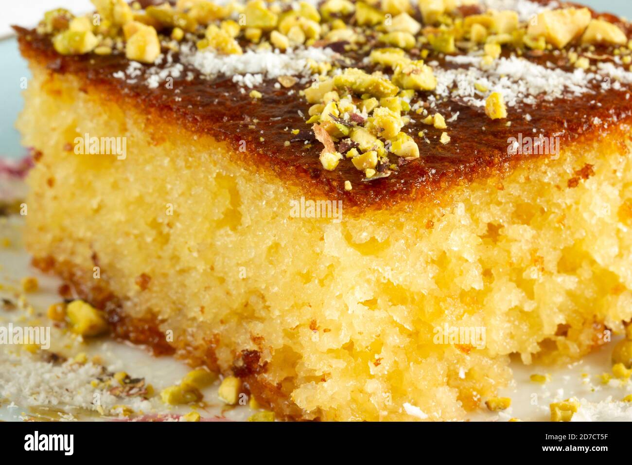 Homemade traditional Turkish dessert Revani Stock Photo - Alamy