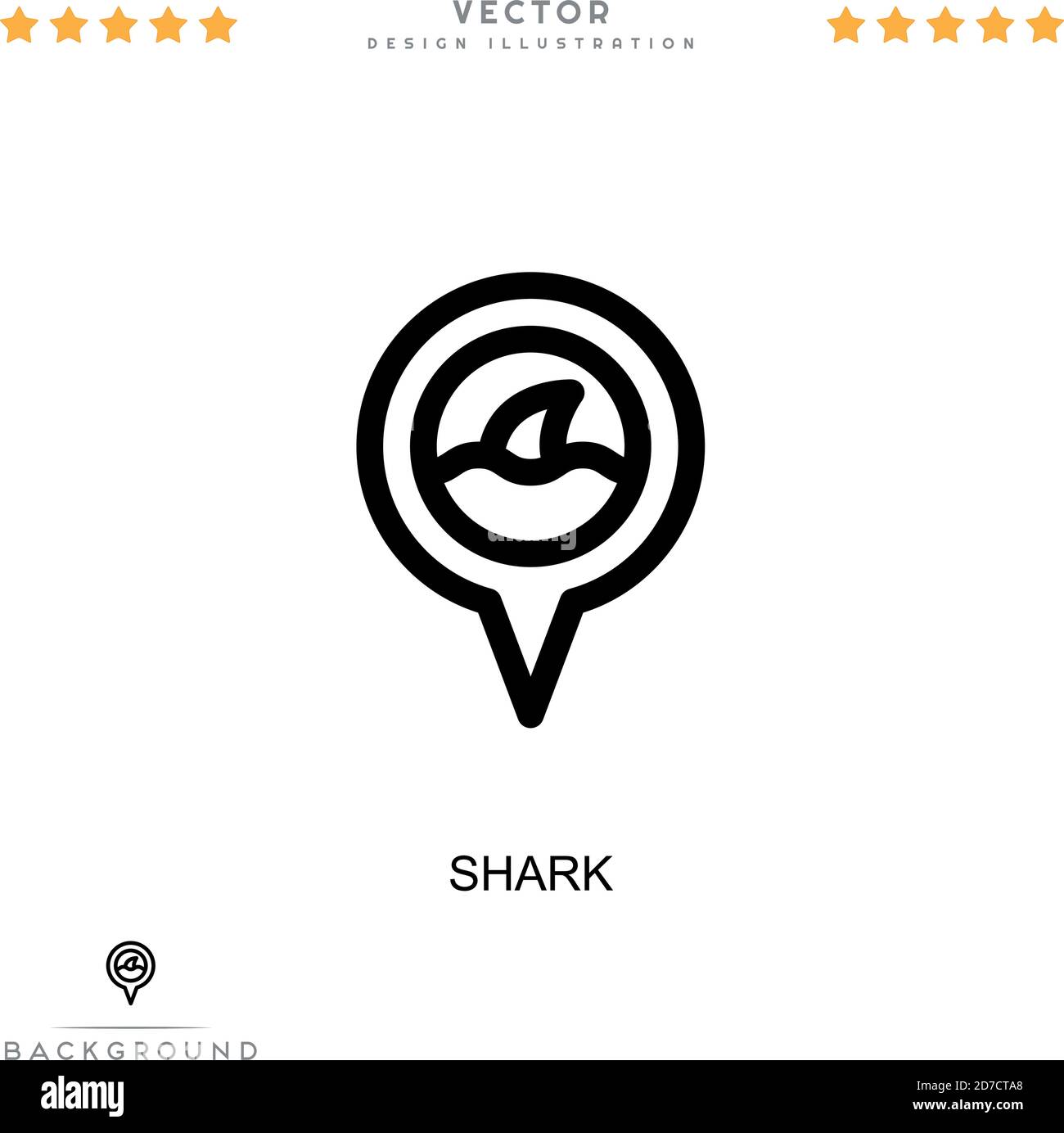 Shark icon. Simple element from digital disruption collection. Line ...