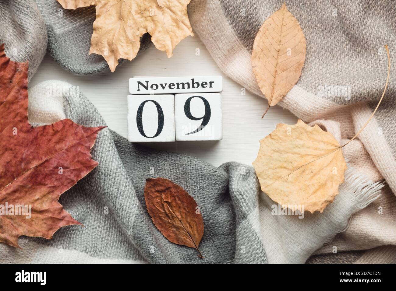 ninth day of autumn month calendar November Stock Photo - Alamy