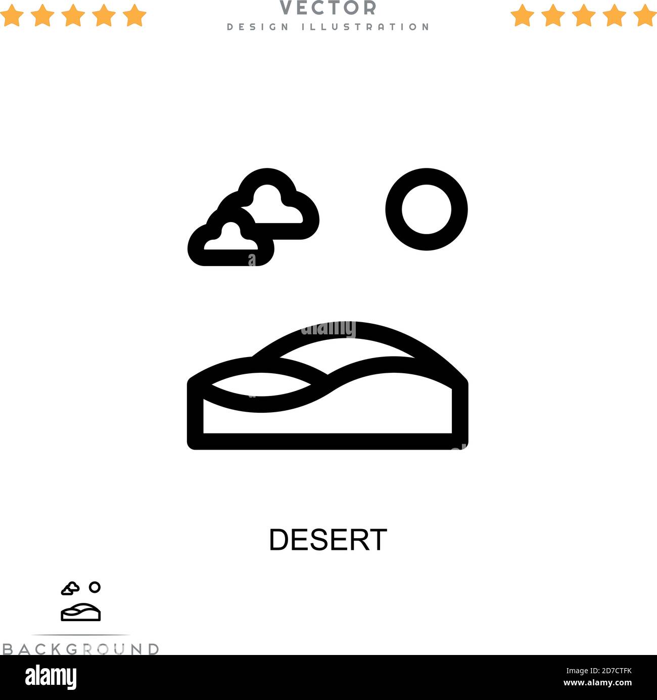 Desert icon. Simple element from digital disruption collection. Line ...