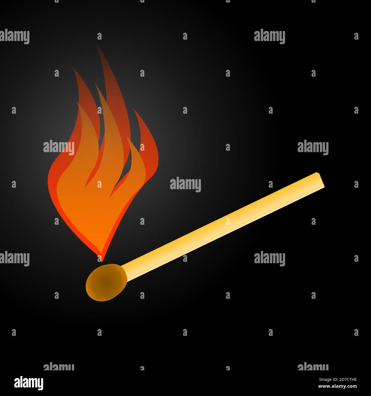 Burning wooden match on a black background Stock Vector Image & Art - Alamy