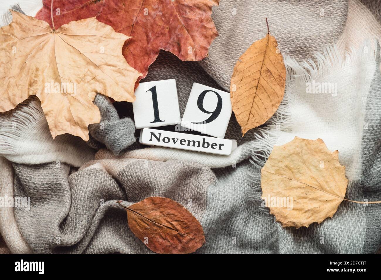 nineteenth day of autumn month calendar November Stock Photo - Alamy