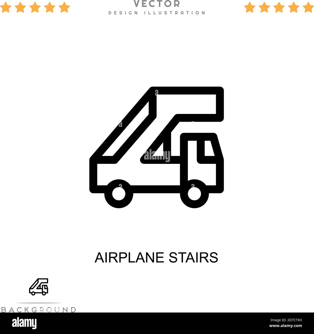 Airplane stairs icon. Simple element from digital disruption collection. Line Airplane stairs ...