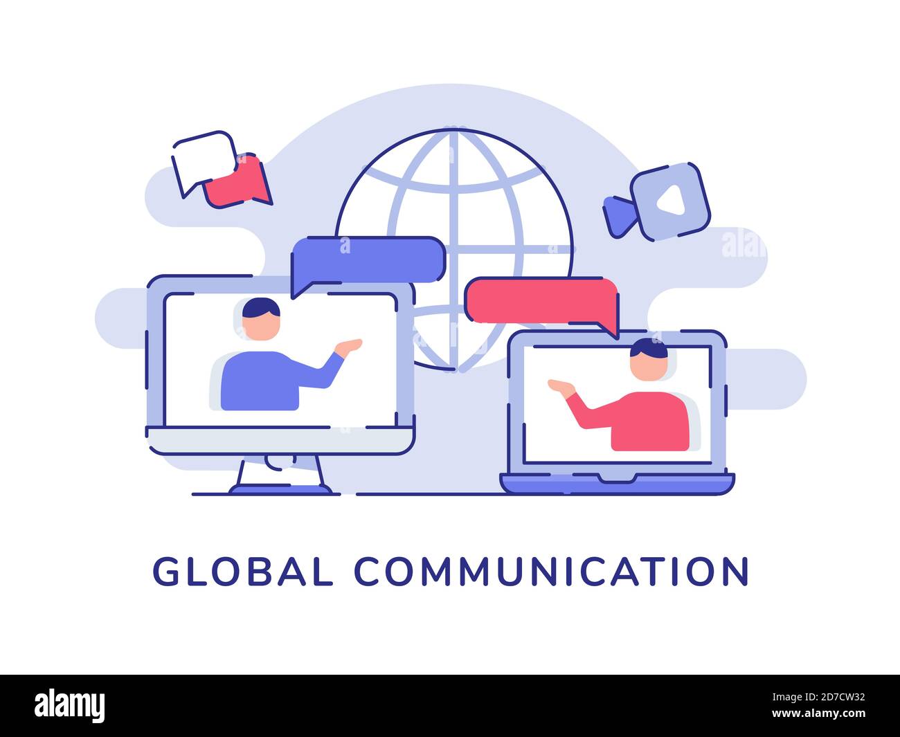 Global communication concept people interaction discussion talk on ...