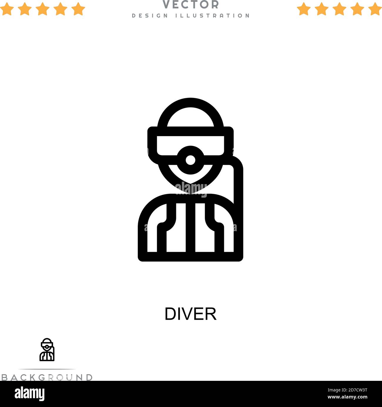 Diver icon. Simple element from digital disruption collection. Line ...