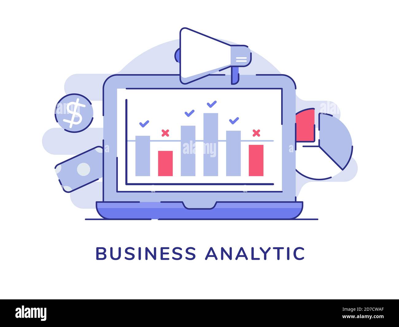 Business analytic concept bar chart statistic on display laptop screen ...