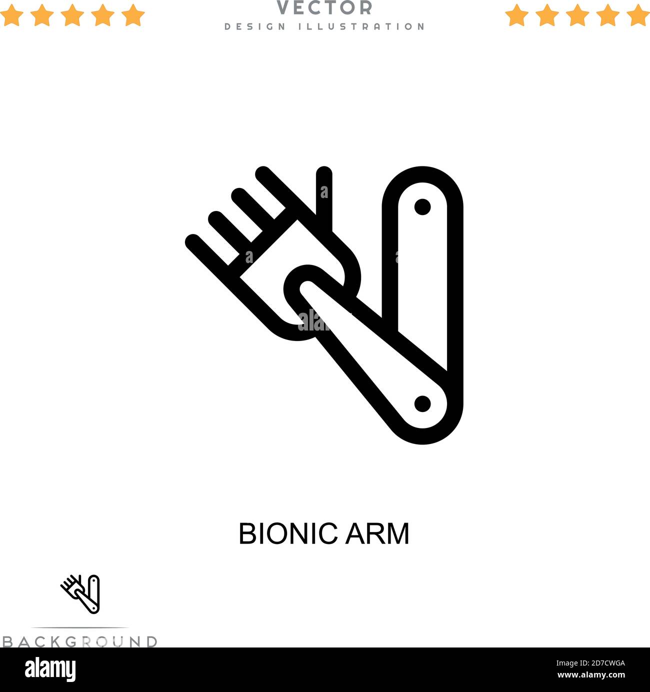 Bionic arm icon. Simple element from digital disruption collection. Line Bionic arm icon for ...